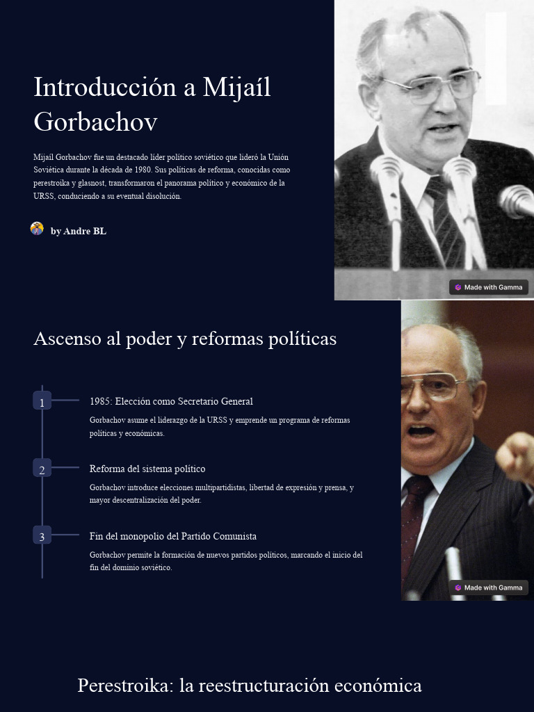 Introduccion a Mijail Gorbachov | Descargar gratis PDF | Mikhail Gorbachev | Unión Soviética