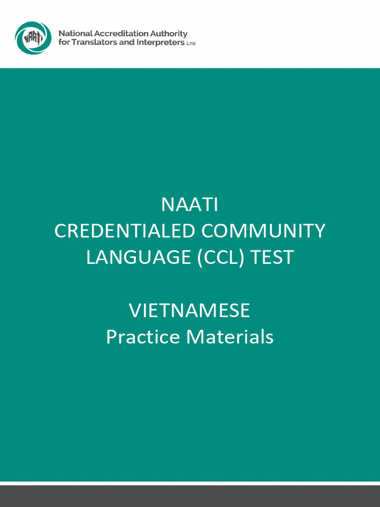 Vietnamese CCL Practice Test Material | PDF