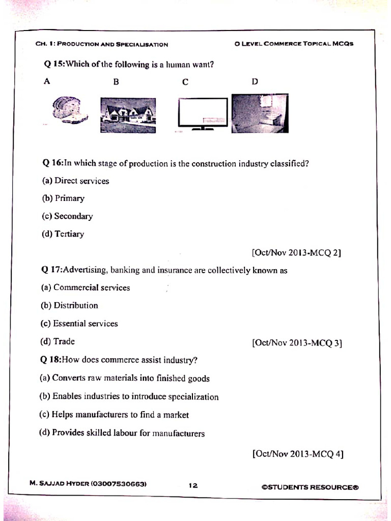 Commerce MCQs - p7 p8 | PDF