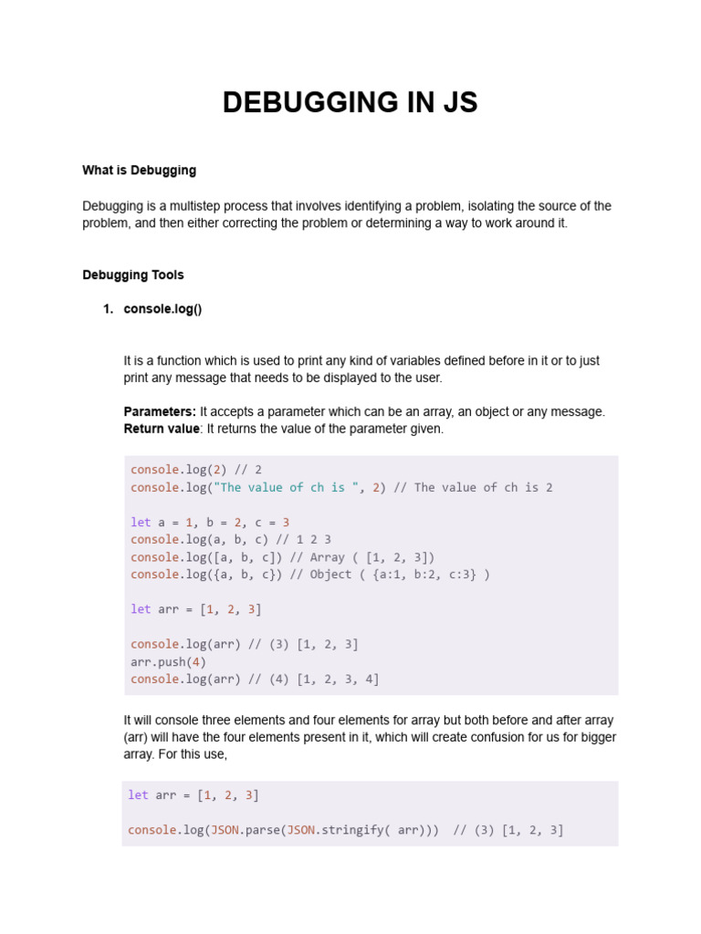 Debugging In Js Pdf Command Line Interface Java Script 6183