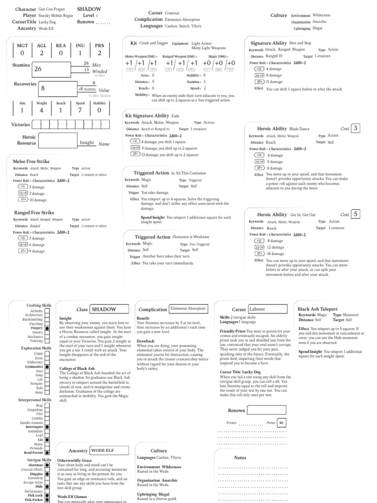 Pregen Shadow July 2024 Packet | PDF