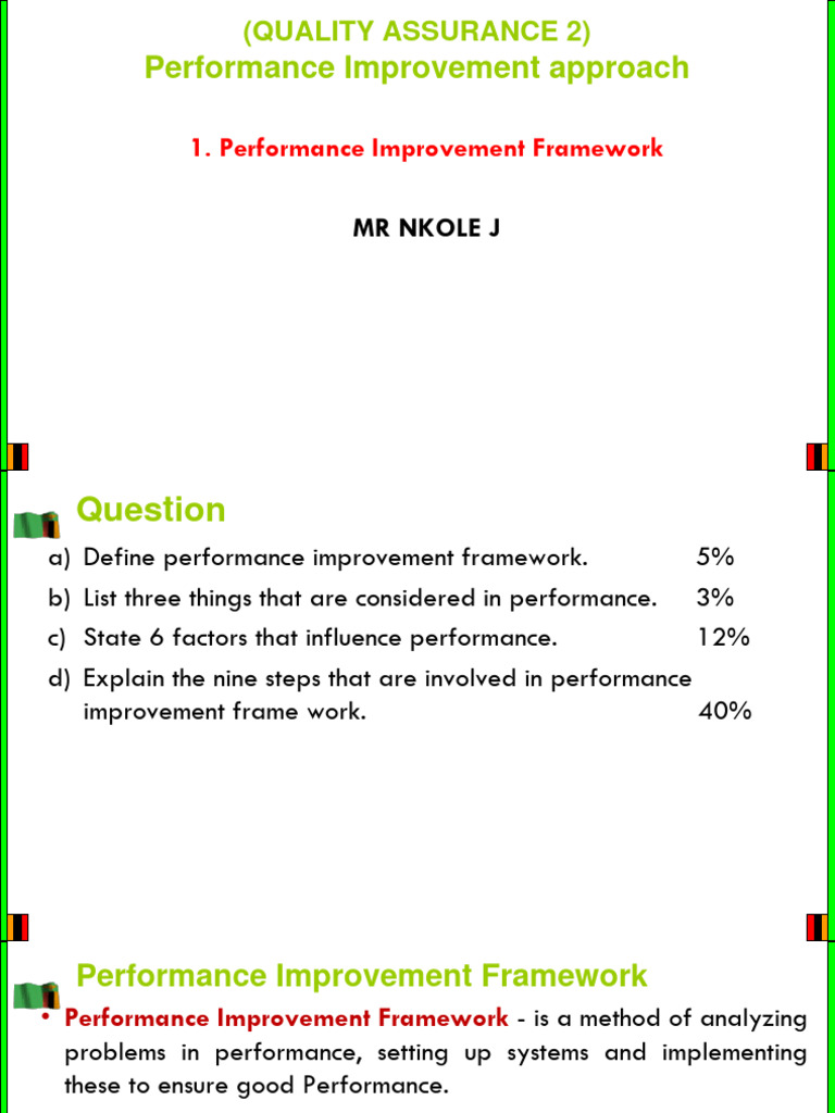 Performance Improvement Frame Work (Qa Part 3) | PDF | Health Care ...