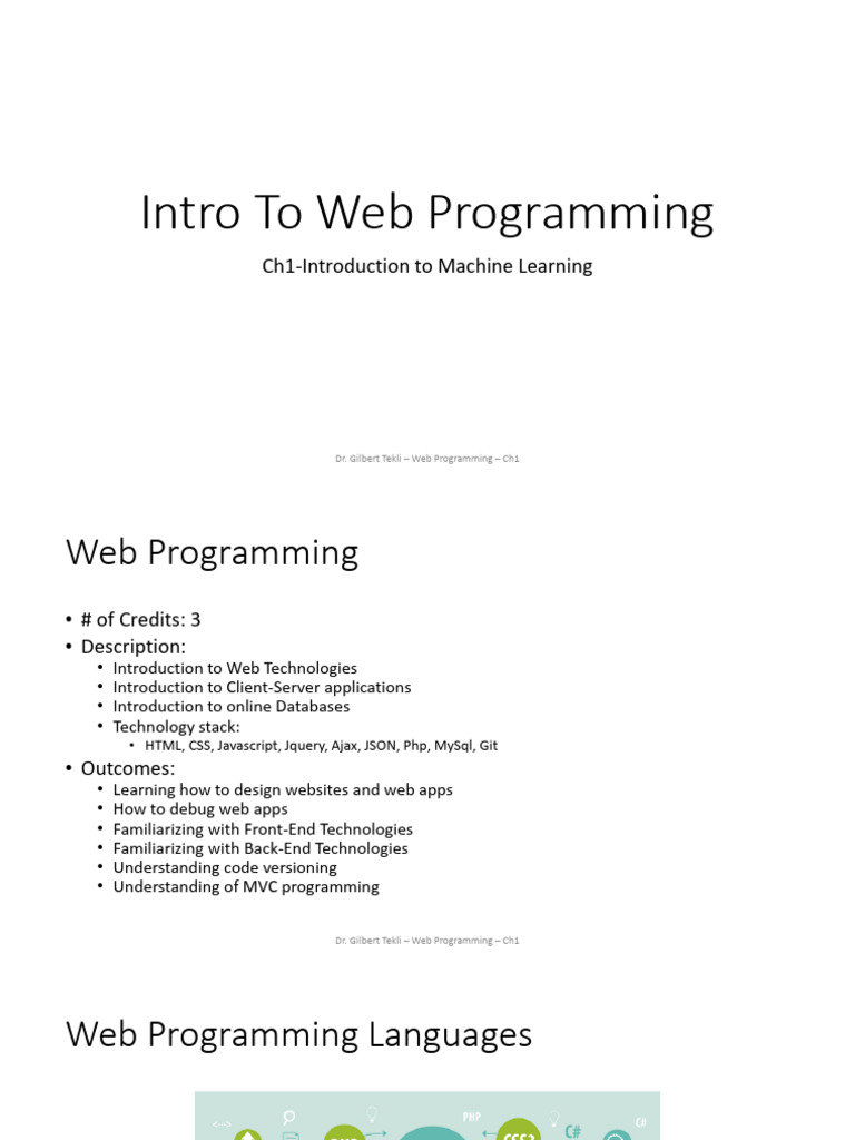 Ch1 - Introdution To Web Programming | PDF | World Wide Web | Internet & Web