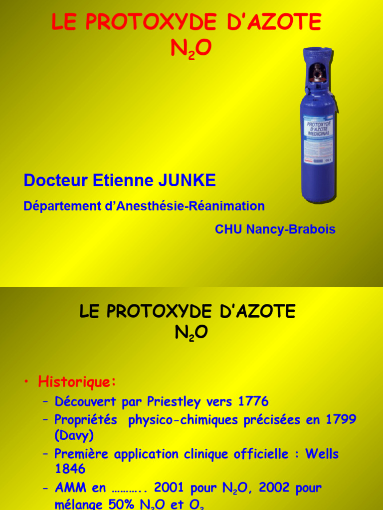 Le Protoxyde D'azote | PDF | Protoxyde d'azote | Morphine