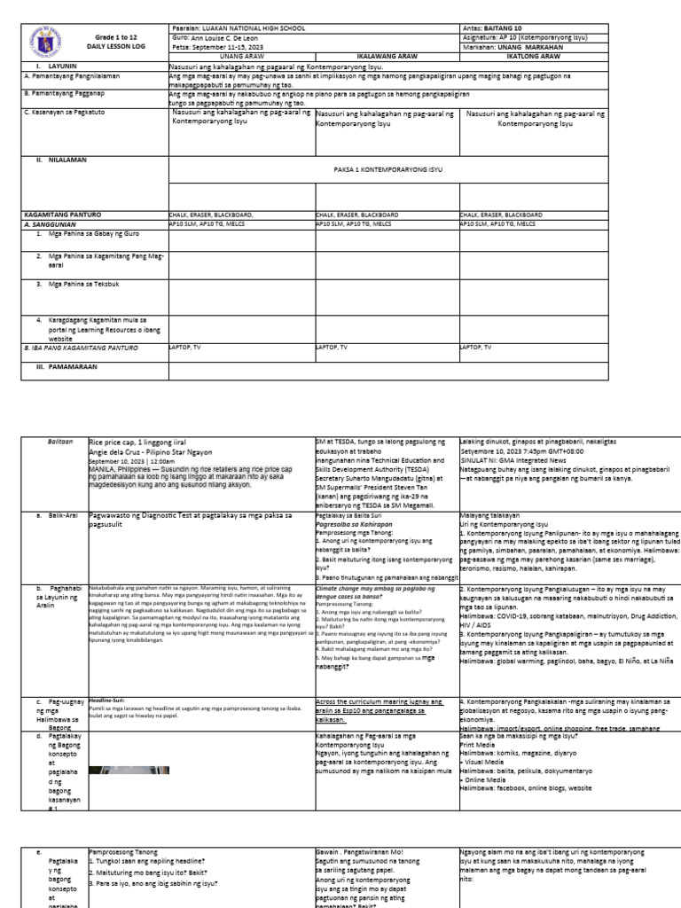 Dll-Module 2 Q1 - Week 2-Ap10 | PDF