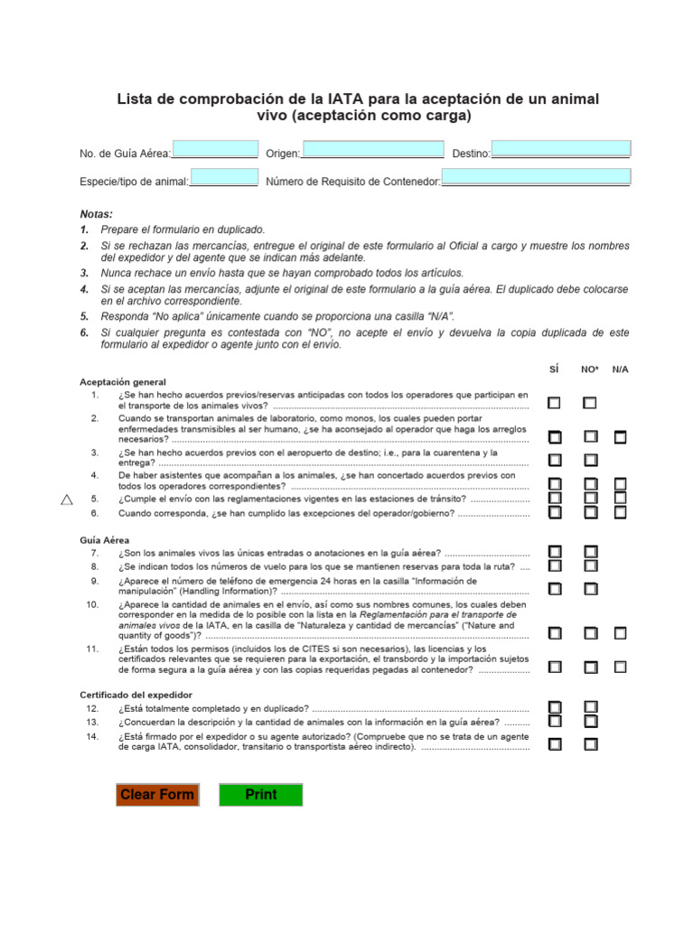 LAR Checklist Aceptación | PDF