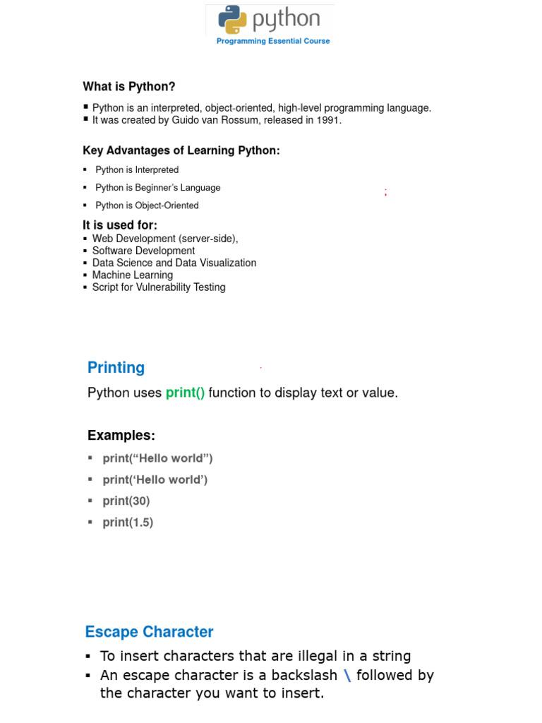 Basic Fundamentals | PDF | Python (Programming Language) | Data Type Basic Fundamentals | PDF | Python (Programming Language) | Data Type
