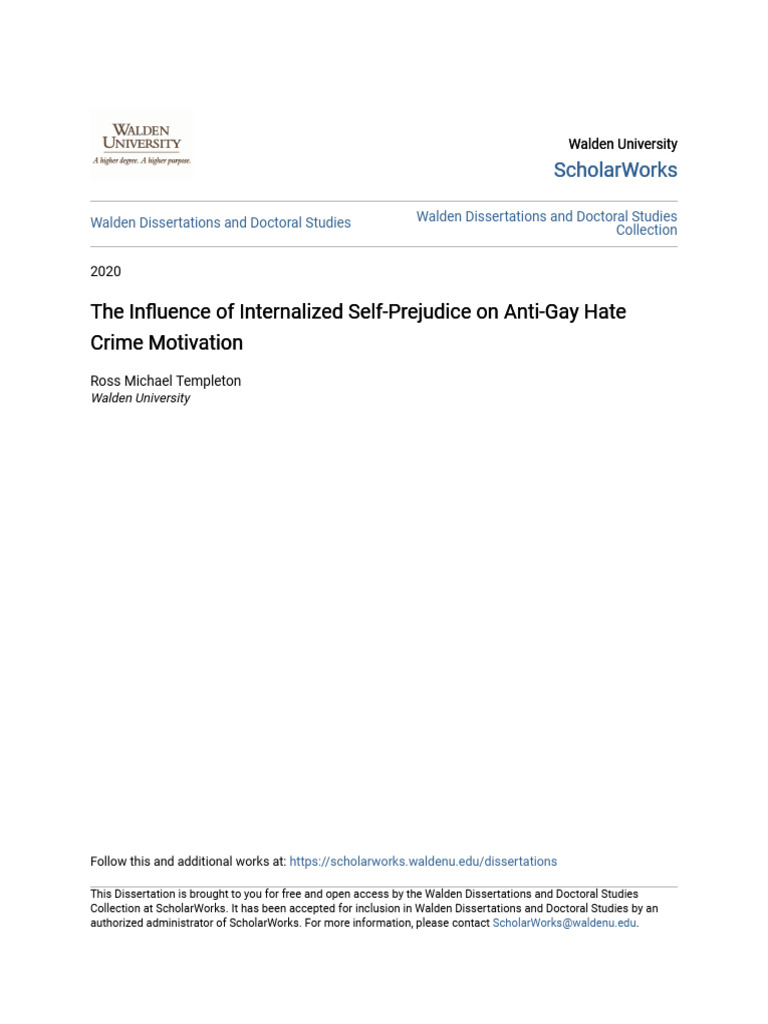 The Influence of Internalized Self-Prejudice On Anti-Gay Hate Cri | PDF ...