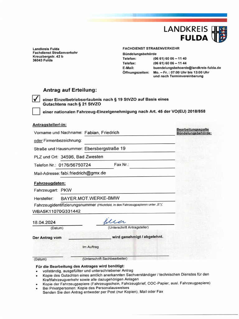 Fabian Friedrich Eintragung | PDF