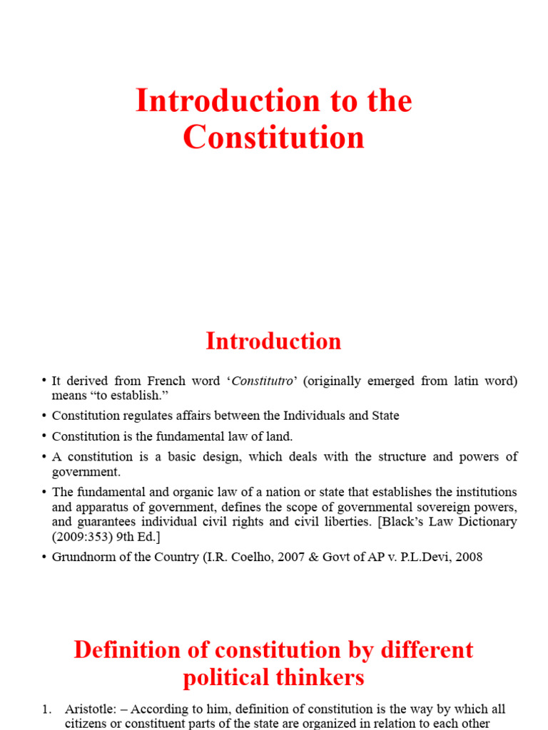 Introduction To The Constitution | PDF | Constitution | Government Of India