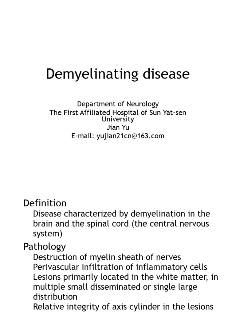 Demyelinating Disease-1 2 | PDF | Multiple Sclerosis | Myelin