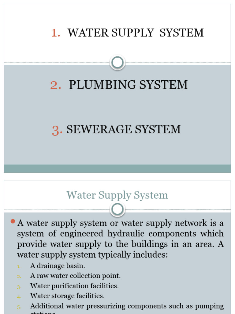 Water Supply, Plumbing and Sewerage Systems | PDF | Sewerage | Sanitary ...