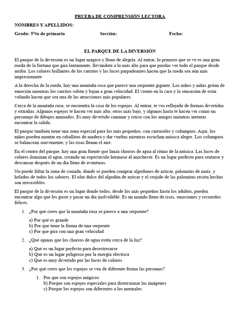 Prueba de Comprensión Lectora | PDF | El ciclo del agua | Colmena