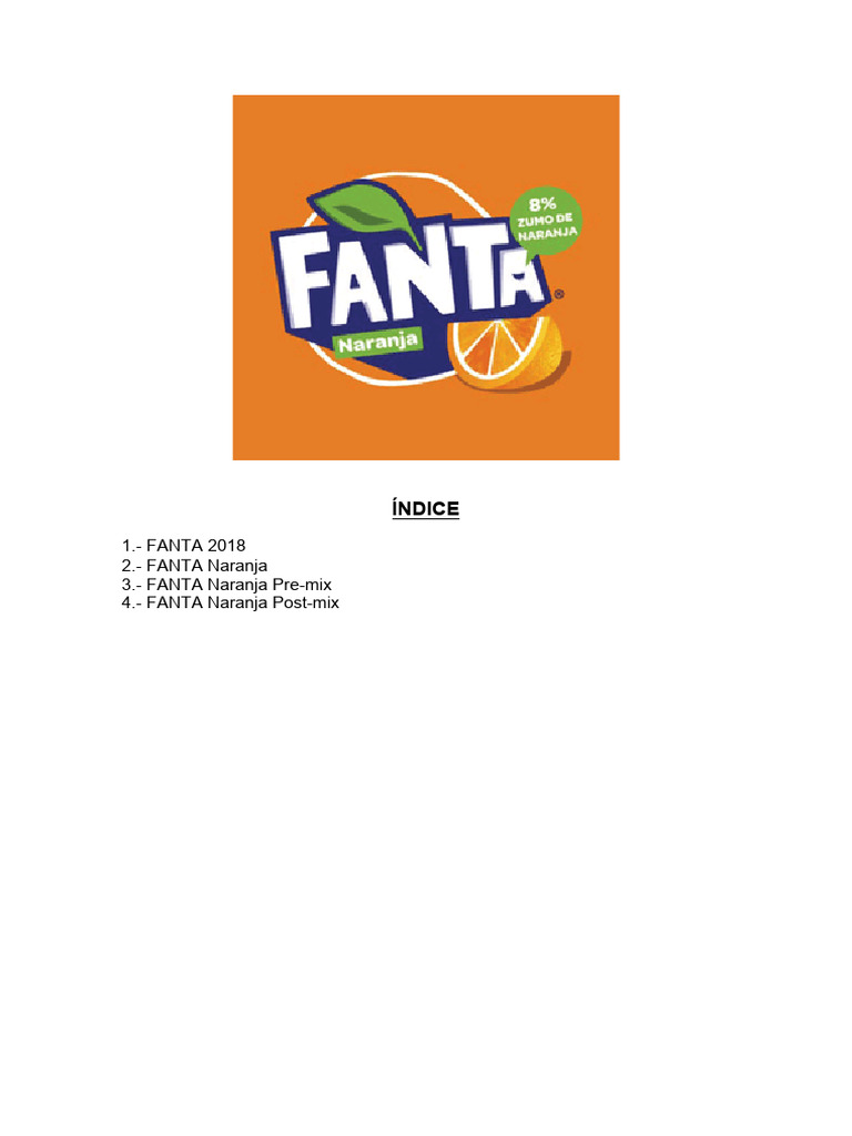 fanta-naranja | PDF | Etiqueta de información nutricional | Coca Cola