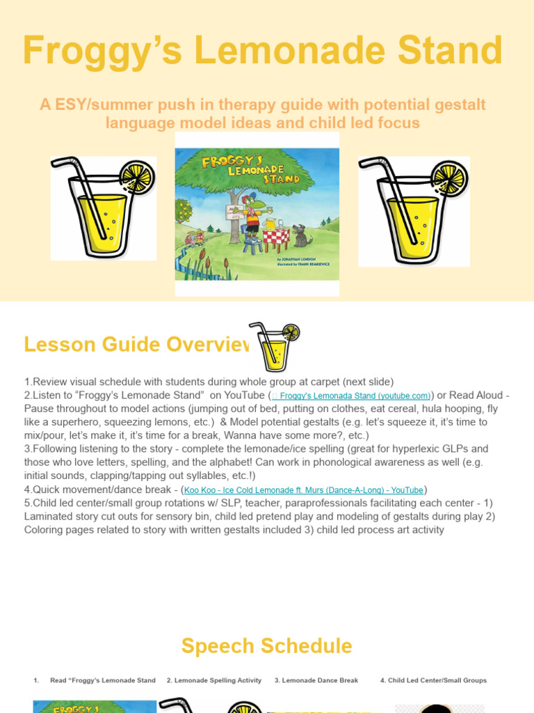 Froggy's Lemonade Stand | PDF | Linguistics