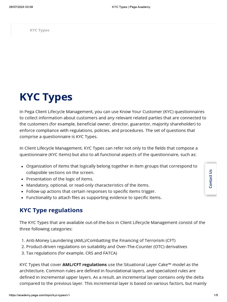 kyc_types | Download Free PDF | Regulatory Compliance | Business