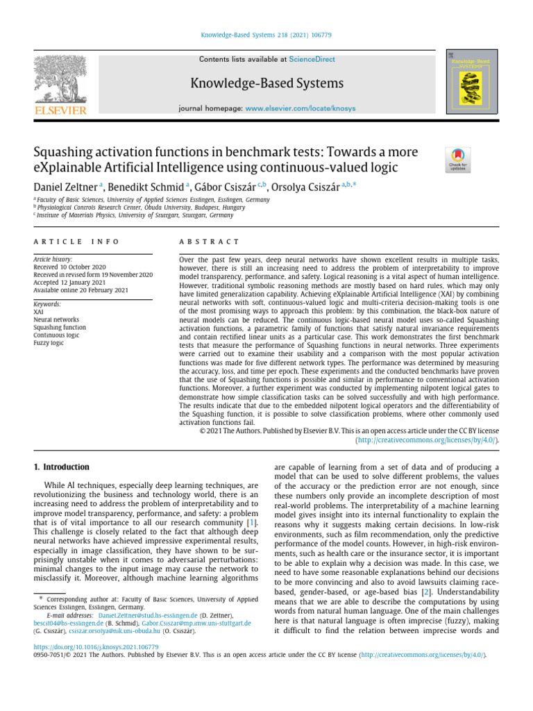 Squashing Activation Functions in Benchmark Tests Towards A 2021 ...