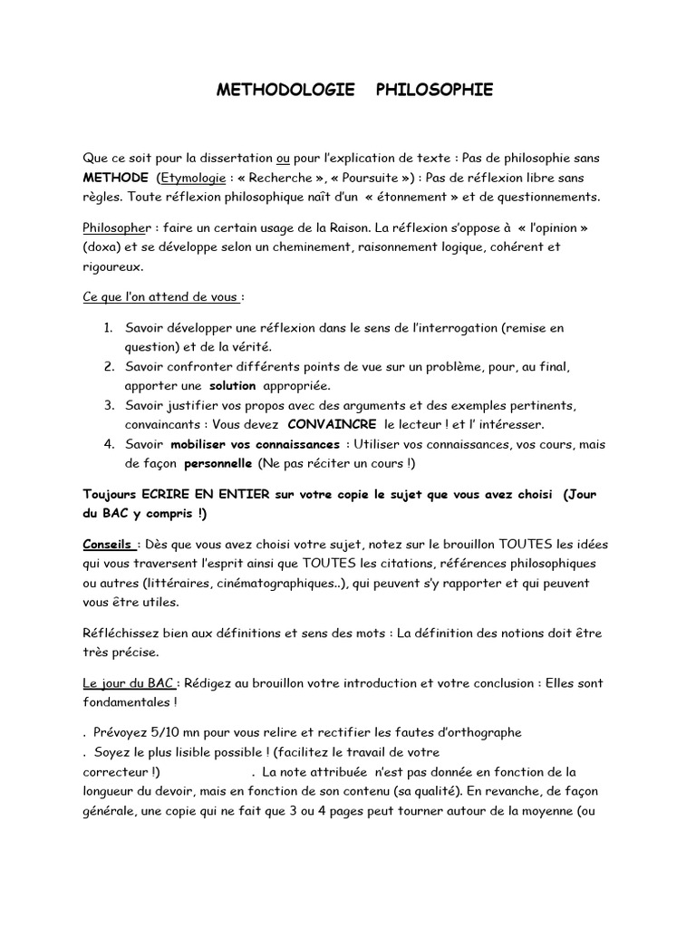 Methodologie Philo | PDF | Argumentation | Thèses