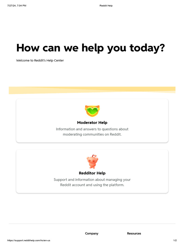 Reddit Help Center: User & Moderator Support | PDF | Computers