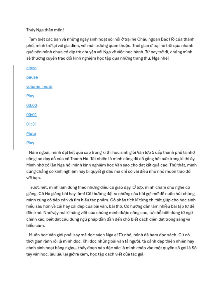 Thúy Nga thân mến | PDF