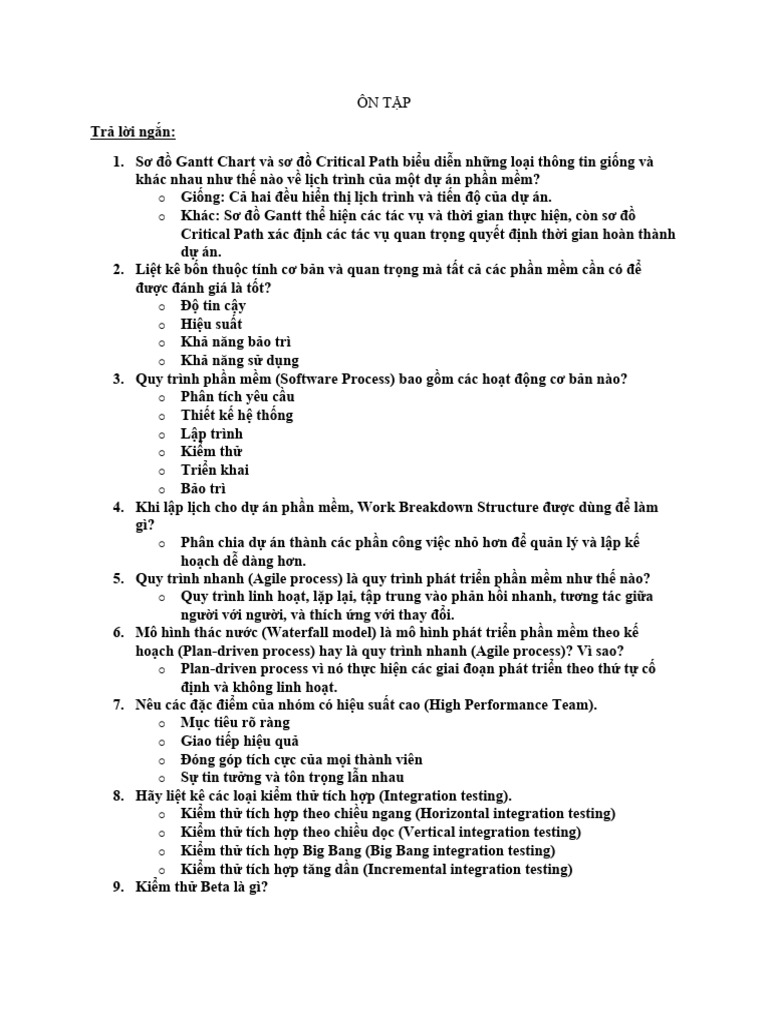 ÔN TẬP - TLN - TL | PDF