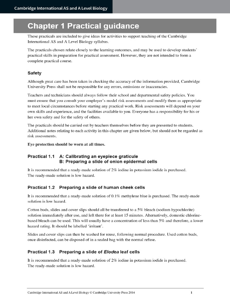 Practical-Book-Cambridge-International-As-And-A-Level-Biology | PDF