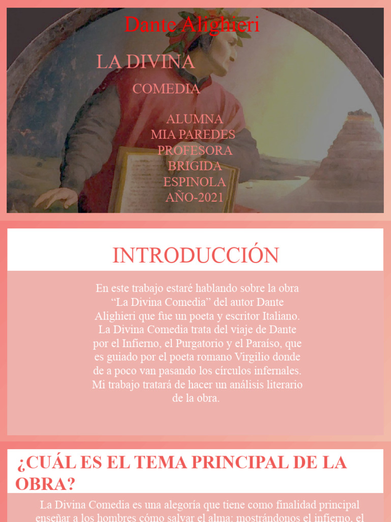 La Divina Comedia - Mia Paredes | PDF | Divina Comedia | Dante Alighieri