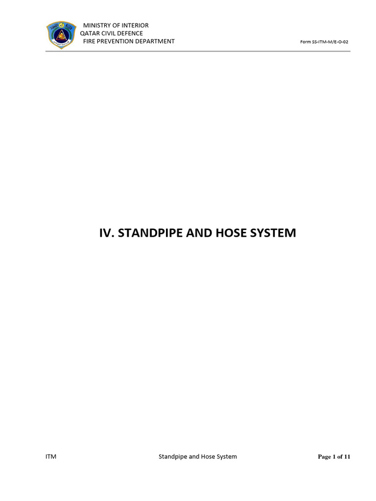 Qatar Standpipe & Hose System Guide | PDF | Valve | Pump