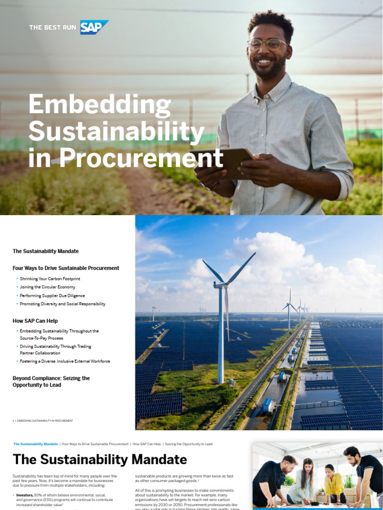Embedding Sustainability in Procurement | PDF | Supply Chain | Sustainability