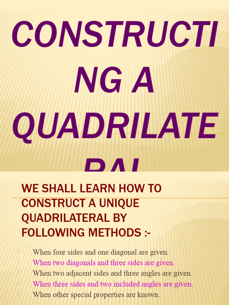 Constructing A Quadrilateral | PDF | Convex Geometry | Geometry