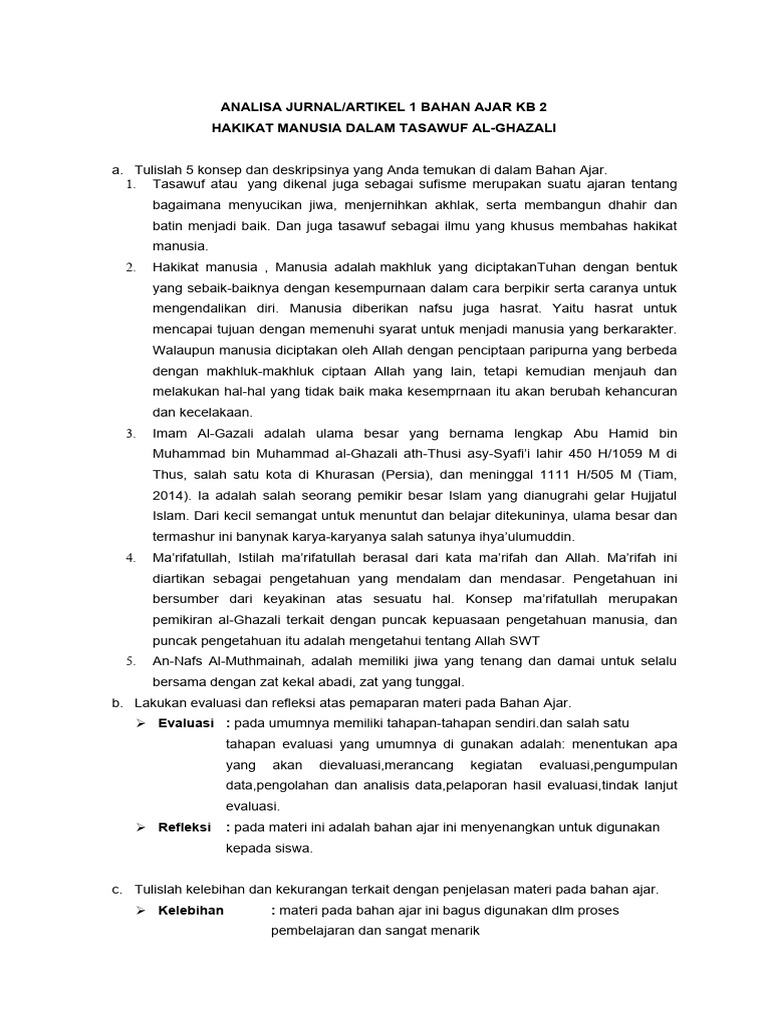Analisa Bahan Ajar KB 2 | PDF | Sains & Matematika