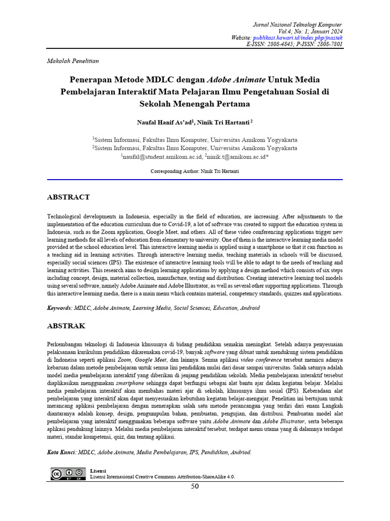 Penerapan Metode MDLC Dengan Adobe Animate Untuk M | PDF | Komputer