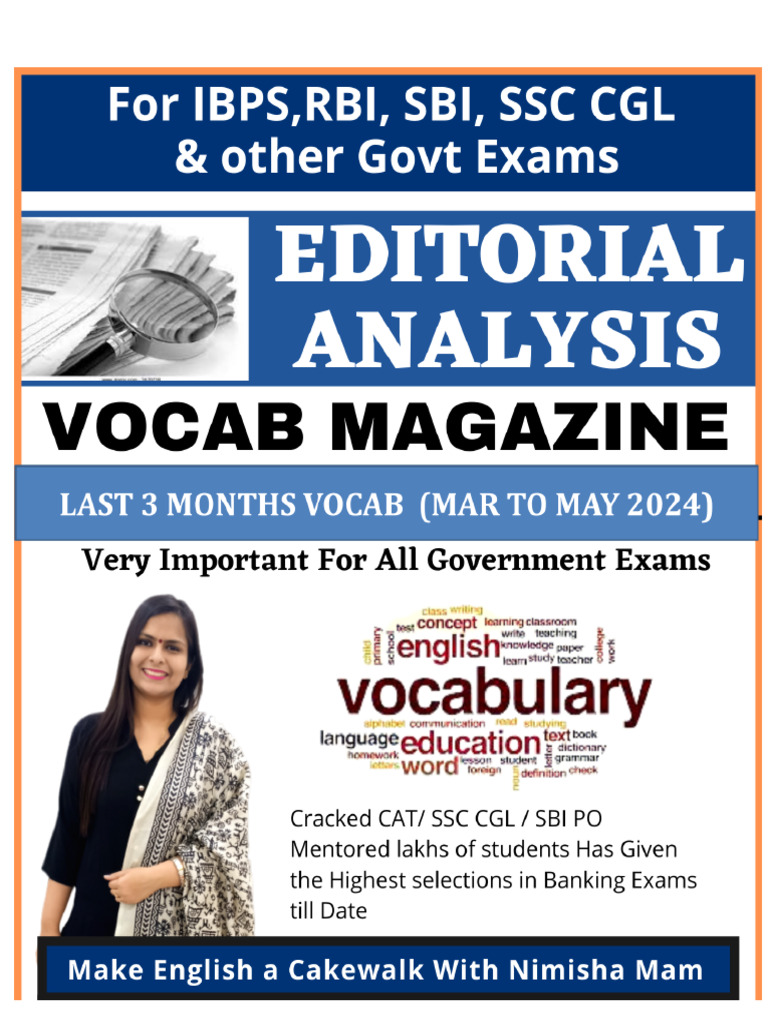 Last 3 Month Vocabulary Magazine by Nimisha Ma'Am March to May 2024 ...