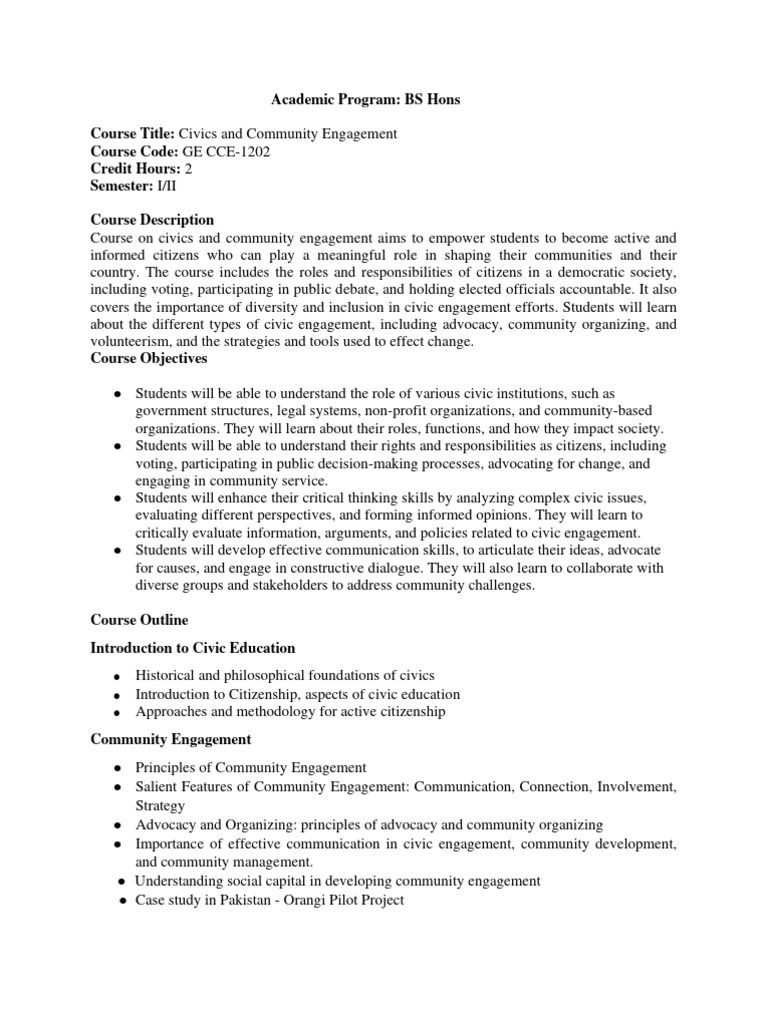 Civics and Community Engagement | PDF | Civic Engagement | Community