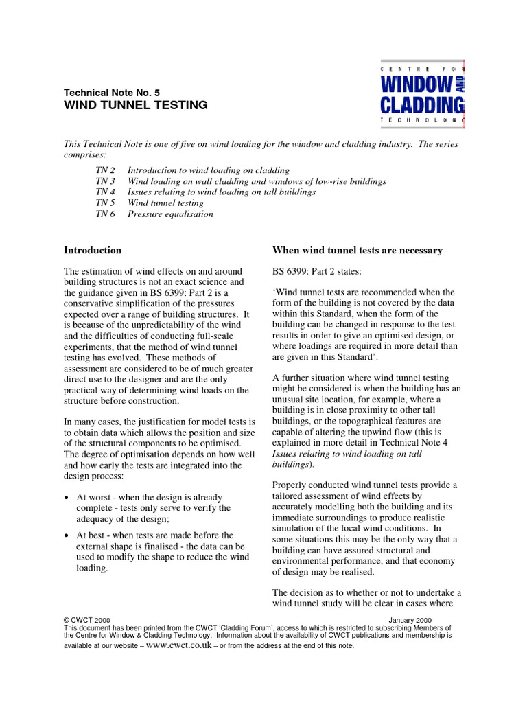 TN 05 | PDF | Wind Tunnel | Wound