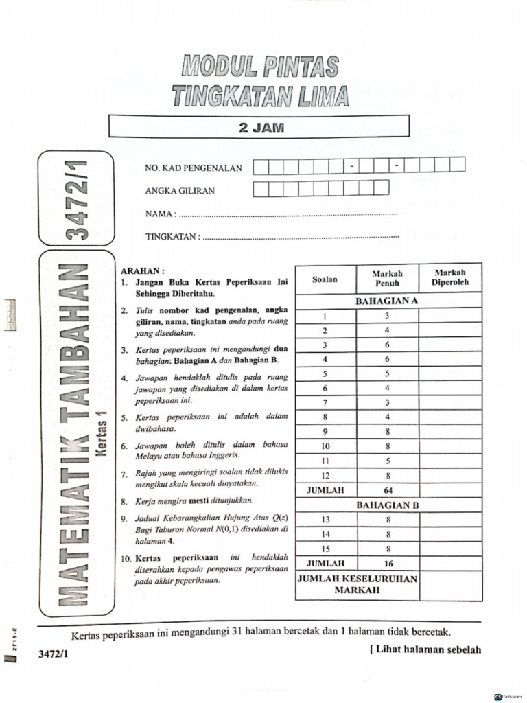 MT K1 Set 1 Selangor 2023 | PDF
