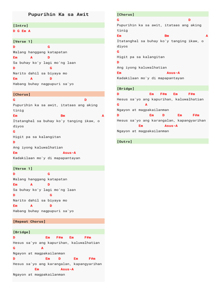 Pupurihin Ka Sa Awit | PDF