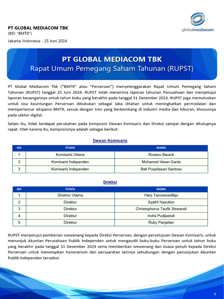 BMTR - Laporan Informasi Dan Fakta Material - 31674816 - Lamp1 | PDF ...