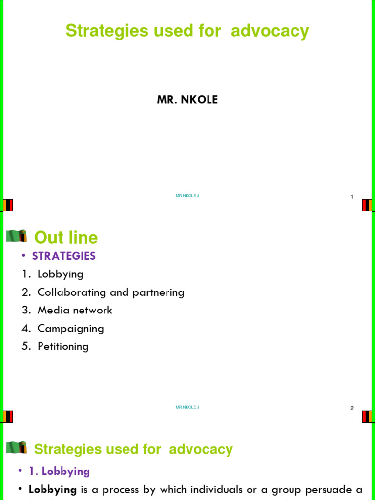 Strategies Used in Advocacy | PDF | Advocacy | Public Sphere