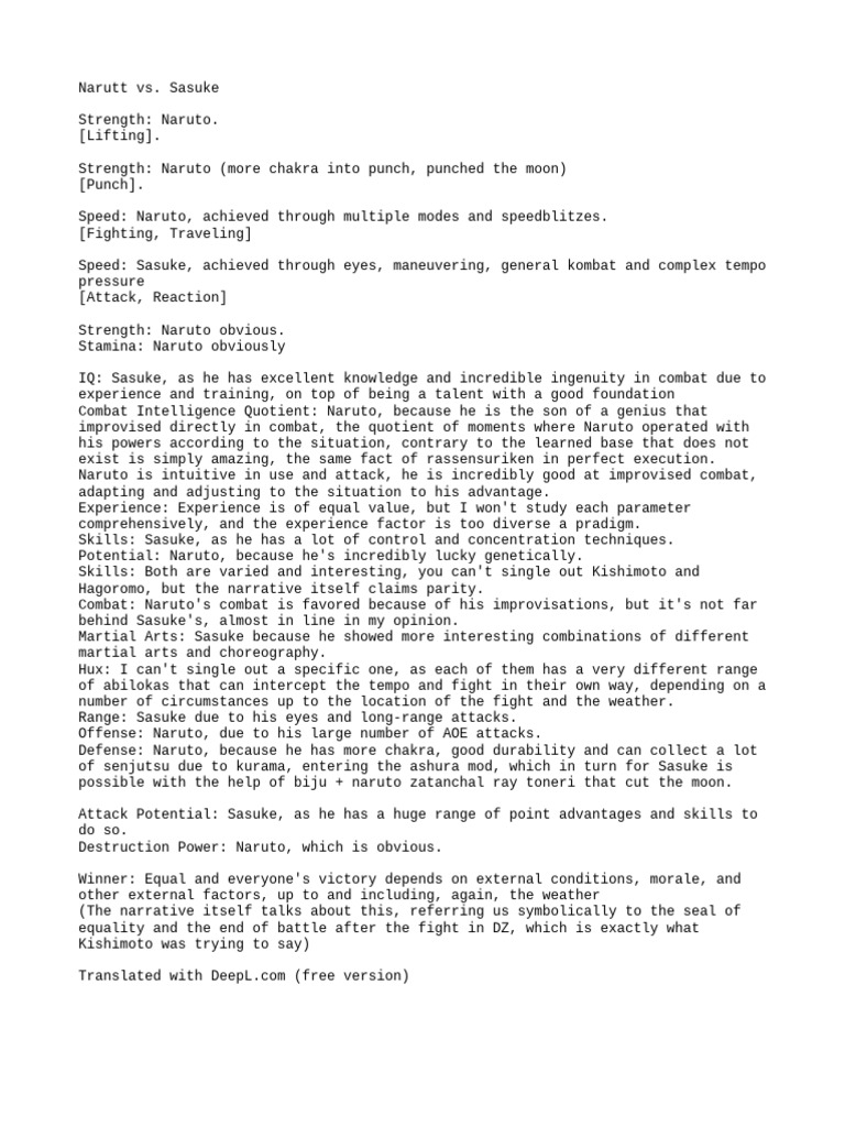 Naruto vs Sasuke | PDF