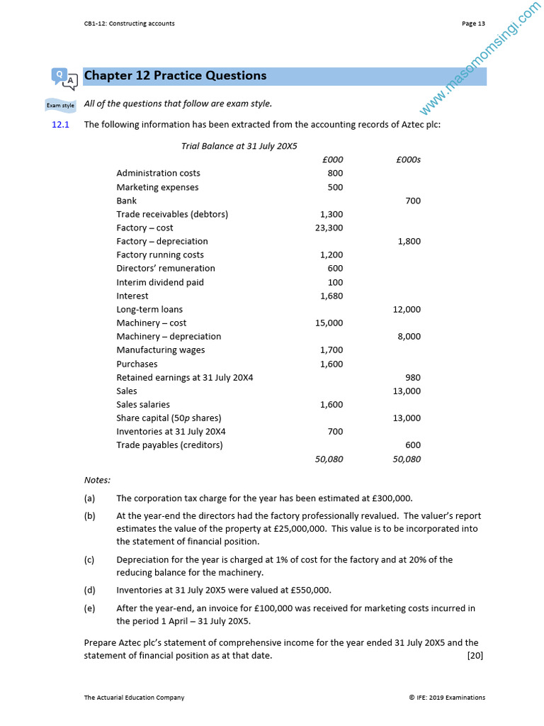 Chapter 12 Questions | PDF | Balance Sheet | Equity (Finance)