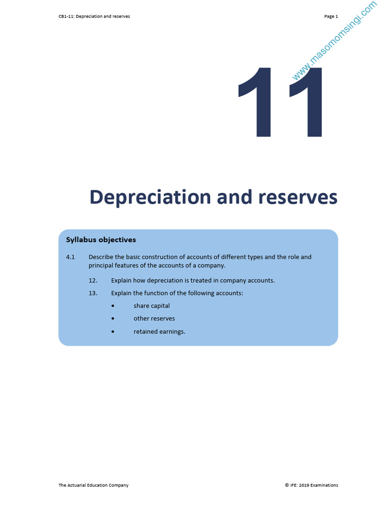 Chapter 11 Notes | PDF | Depreciation | Dividend
