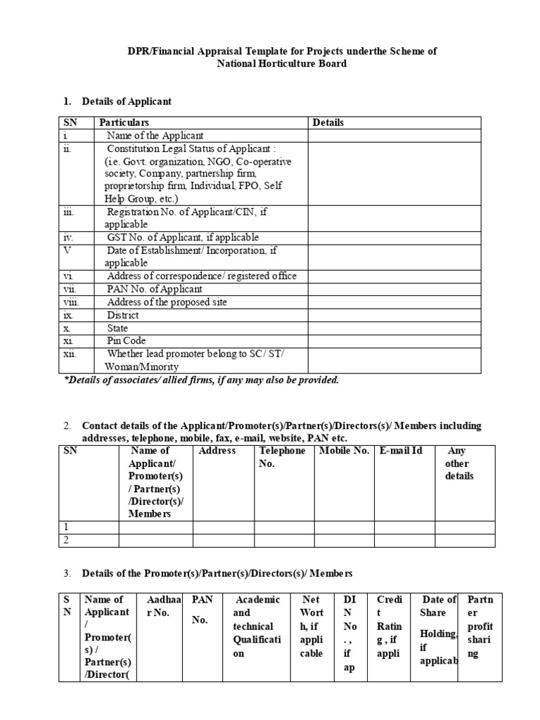 Generic DPR Template Scheme 1 | PDF | Taxes | Financial Accounting