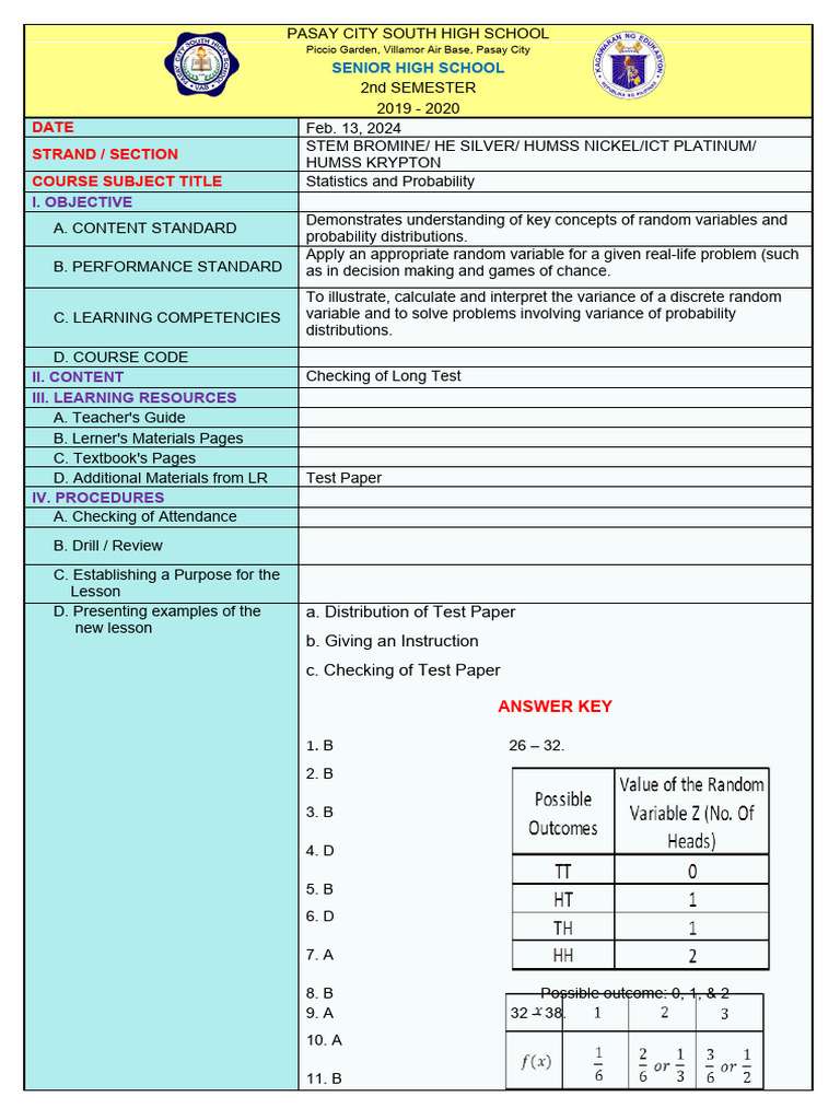 LP 5a Checking | PDF | Variance | Random Variable