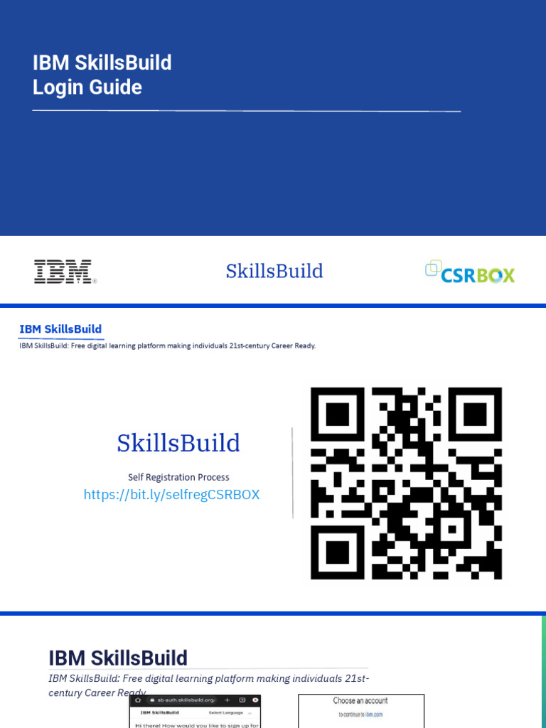 IBM SkillsBuild Login and Registration Guide | PDF | Computing