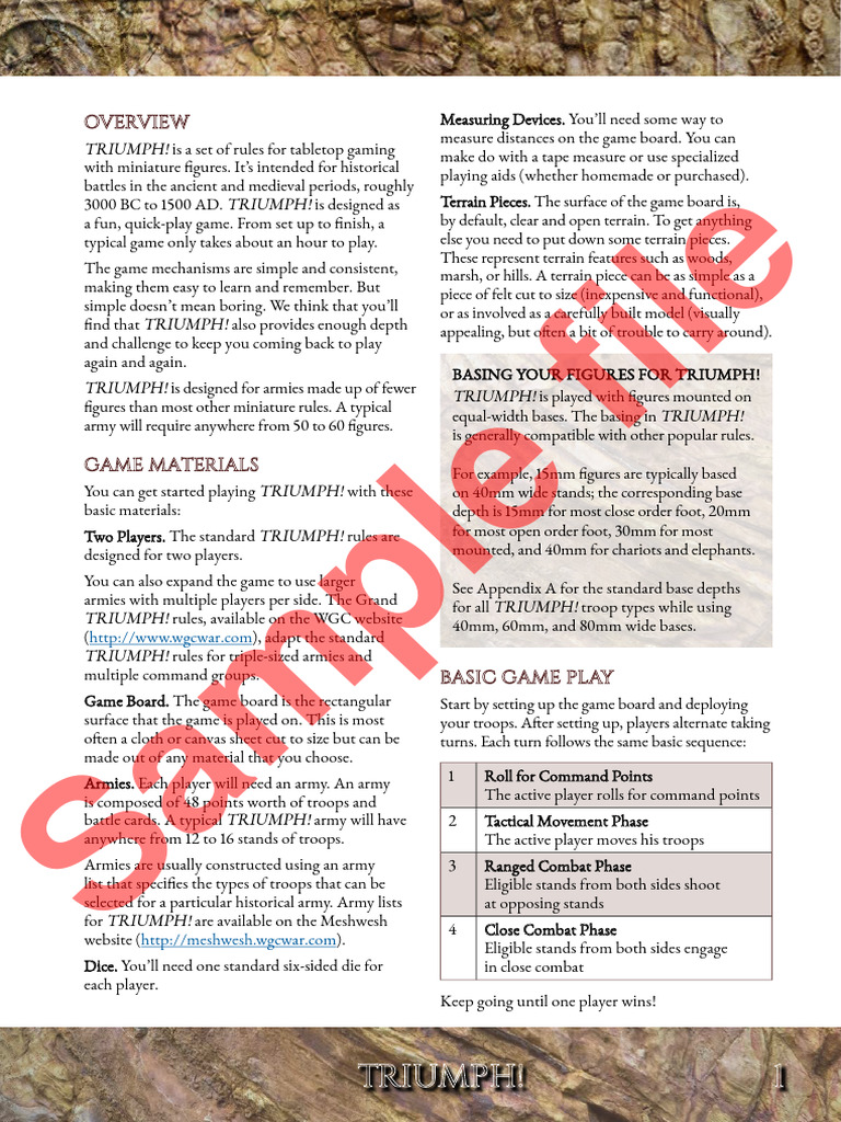 Sample File: Triumph! 1 | PDF | Area | Flanking Maneuver