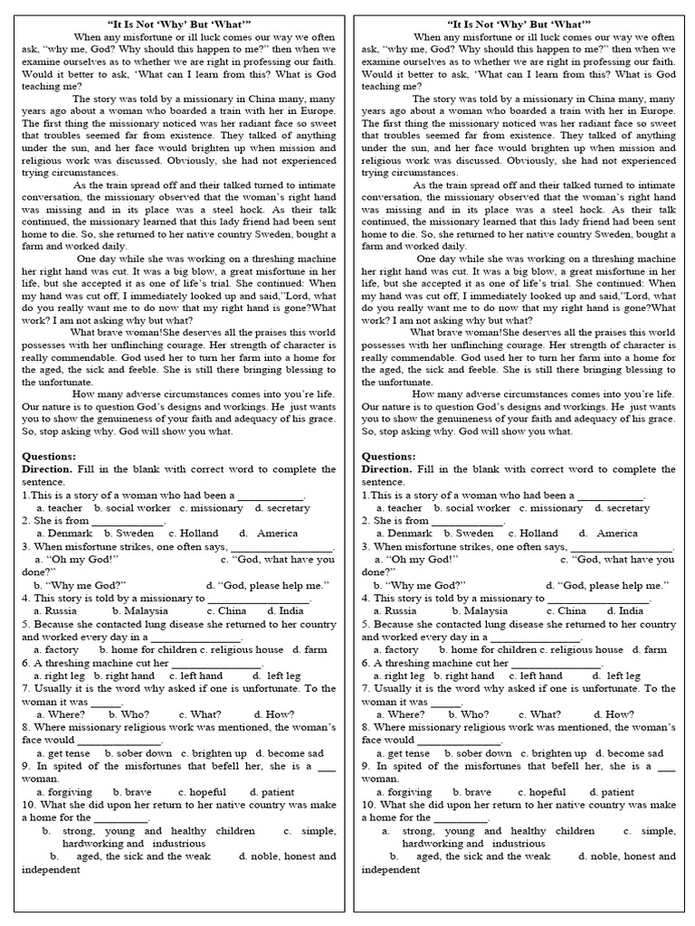 Grade 10 Reading Pretest | PDF | Language Arts & Discipline