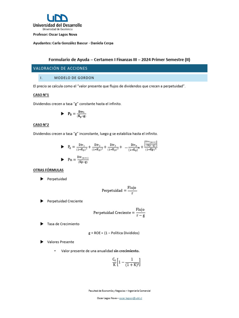 Formulario_VALORACI%C3%93N+DE+ACCIONES_Finanzas+III+%29 | Descargar ...