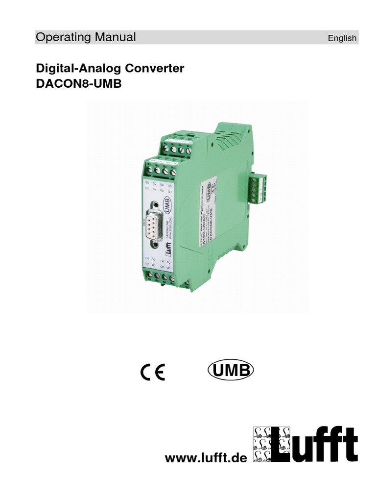 Manual Lufft DACON8 UMB en | PDF | Power Supply | Waste