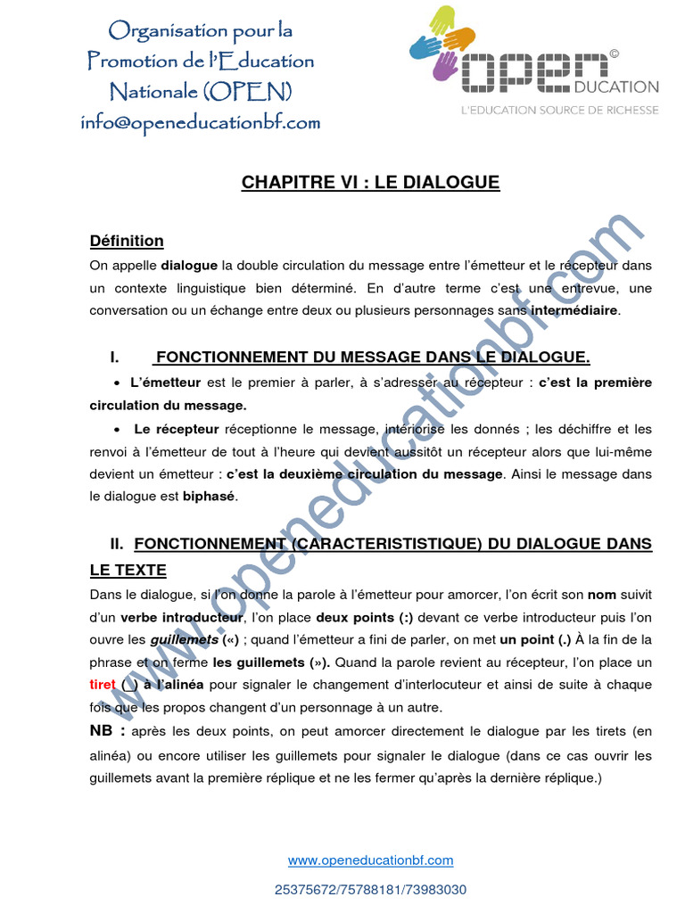 Comprendre le dialogue oral en 6ème | PDF | Guillemet | Dialogue